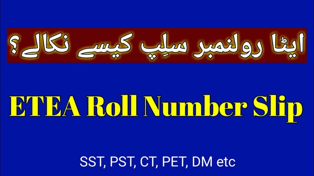 ETEA Roll Number Slip 2025 Download by CNIC @etea.edu.pk